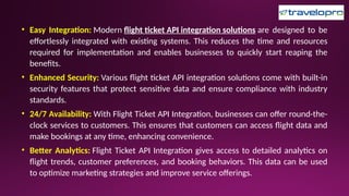 Flight Ticket API, Flight Reservation API, Airline Ticket API | PPTX ...