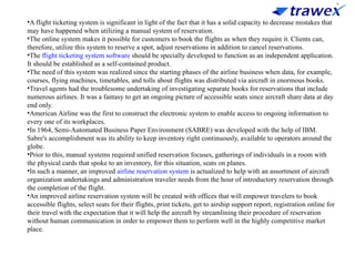 FLIGHT TICKETING SYSTEM.FLIGHT TICKET RESERVATION SYSTEM | PPTX