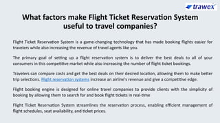 Flight Ticket Reservation System | Flight Booking Engine API | PPTX