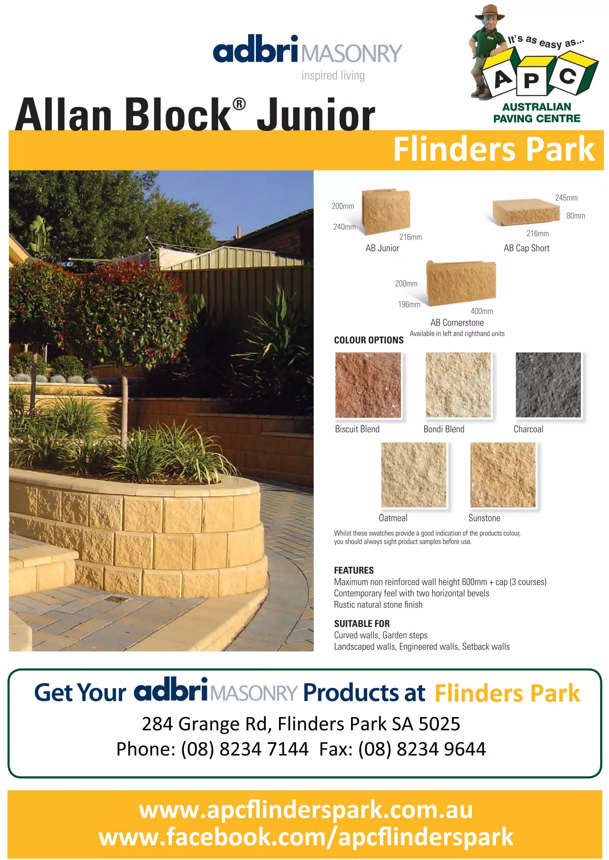 Flinders park apc_allanblock_junior | PDF | Landscaping | Home & Garden