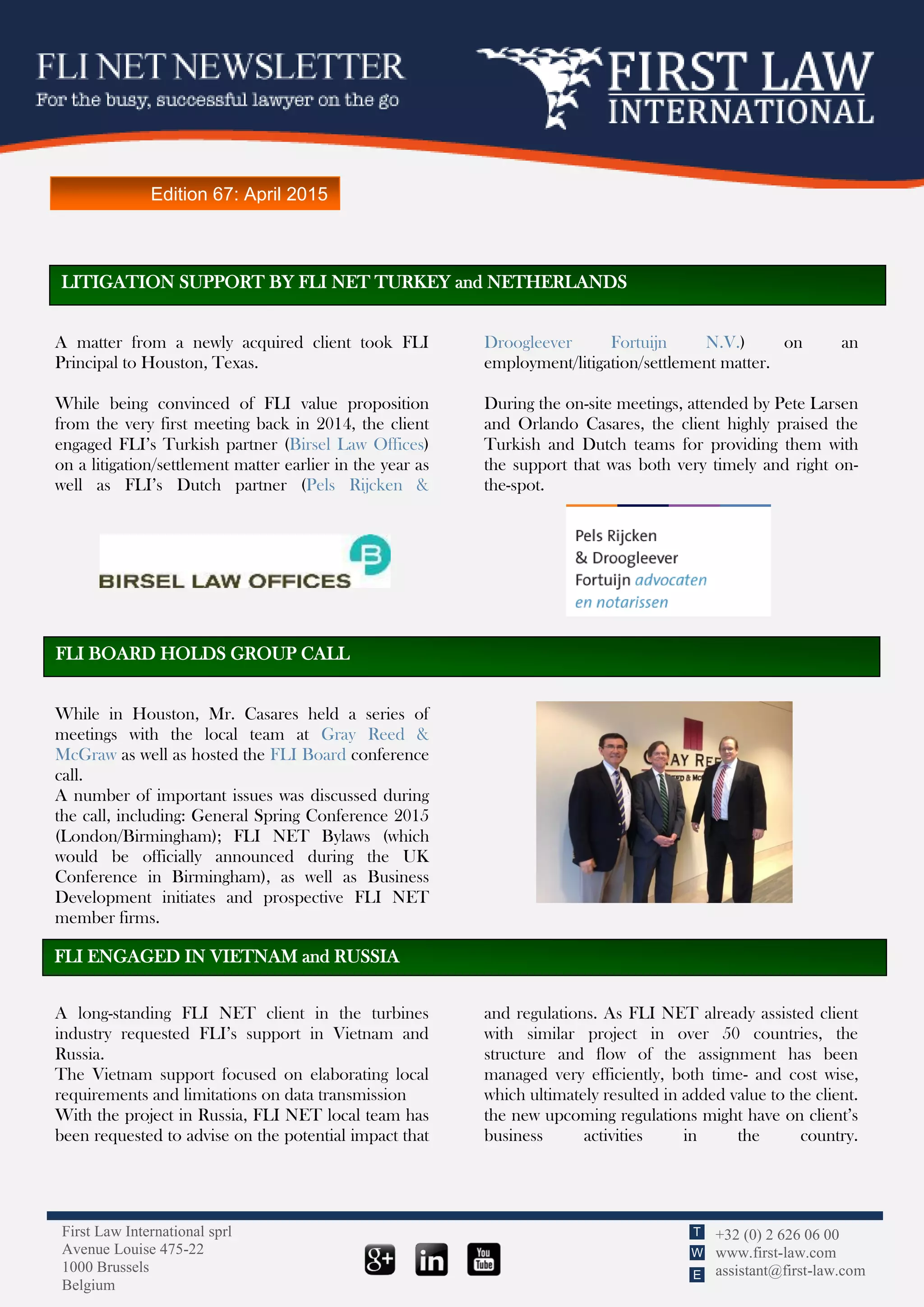 FLI Newsletter - April 2015 | PDF