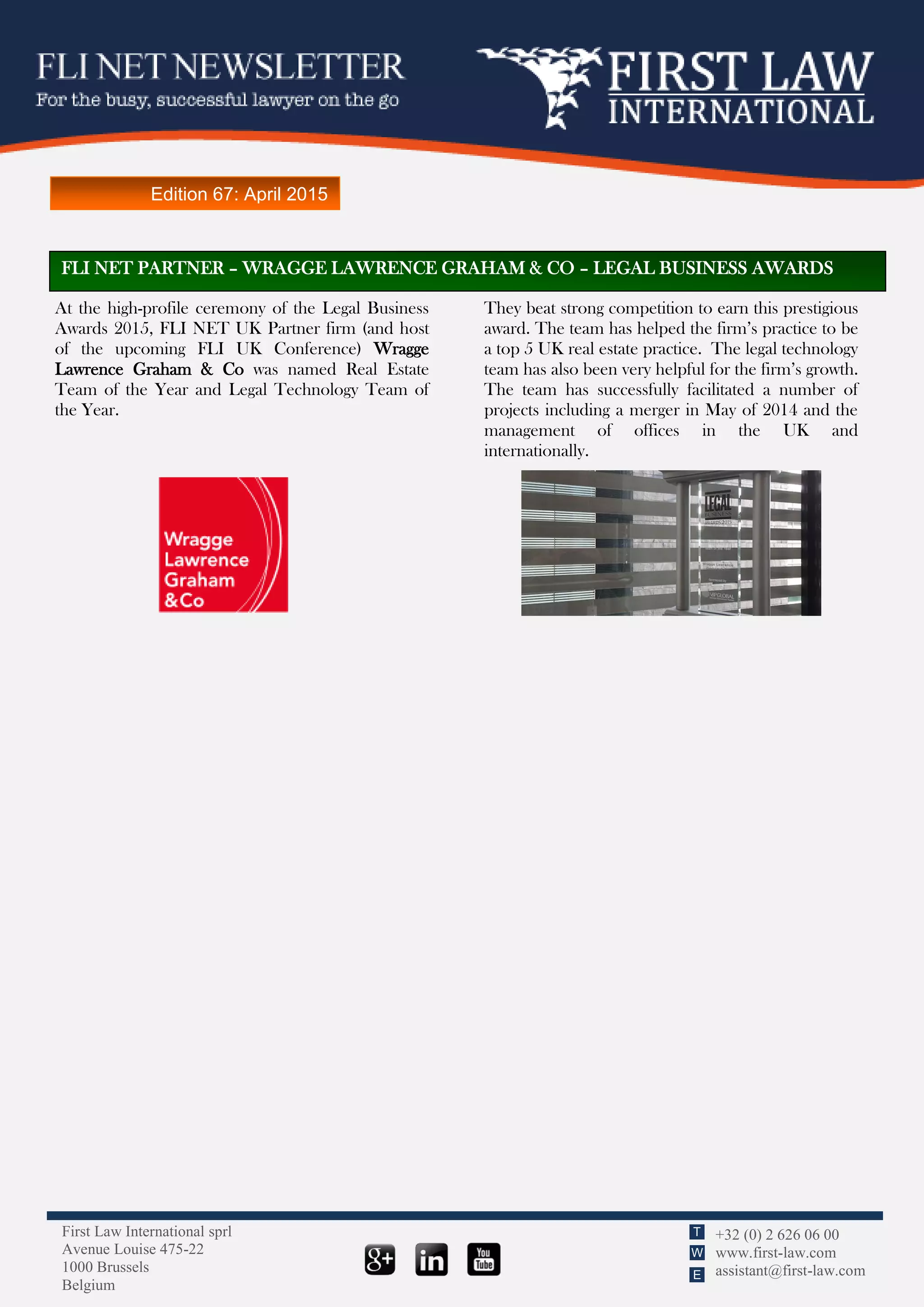 FLI Newsletter - April 2015 | PDF