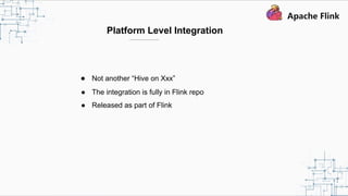 Flink and Hive integration - unifying enterprise data processing systems | PPT