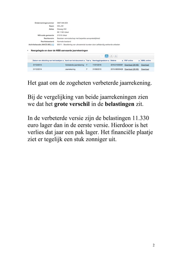 Flinke belastingmeevaller voor firma Delphine Boël | PDF