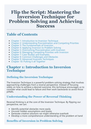 Flip The Script: Master the Inversion Technique | PDF