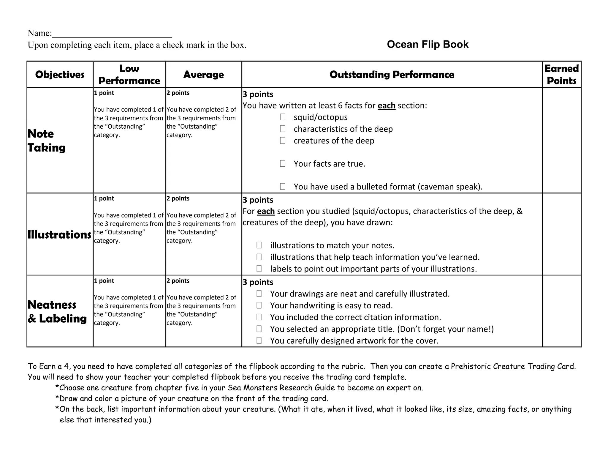 Flip book rubric | DOCX | Drawing and Sketching | Arts and Crafts