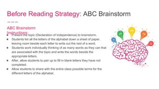 Before-During-After Reading Strategies | PPT