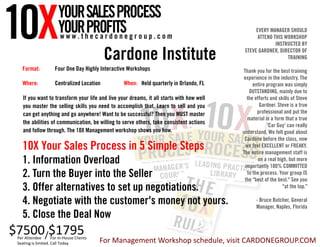 Cardone Group 10X Your Sales Process and Profits | PDF | Sales | Business
