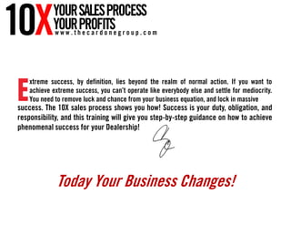 Cardone Group 10X Your Sales Process and Profits | PDF