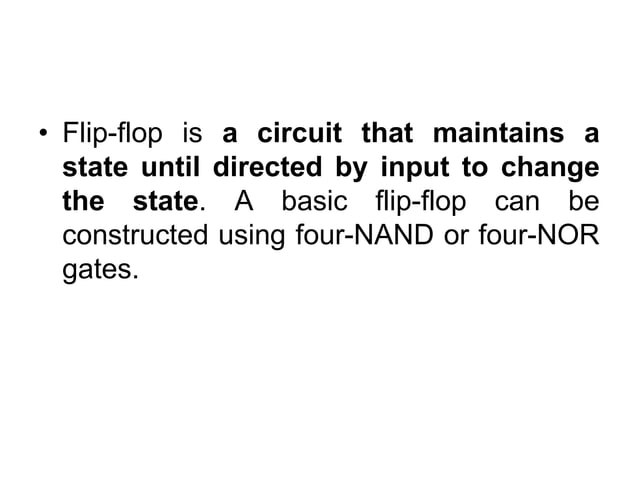 Flip Flops sequential circuit and types | PPT | Programming Languages | Computing