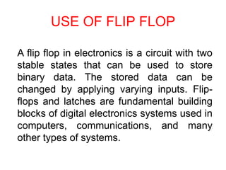 Flip Flops sequential circuit and types | PPT