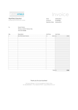 Fliphtml5 invoice jandff | PDF