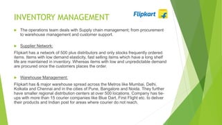 Flipkart | Inventory Management | Supply chain and distribution | PPTX
