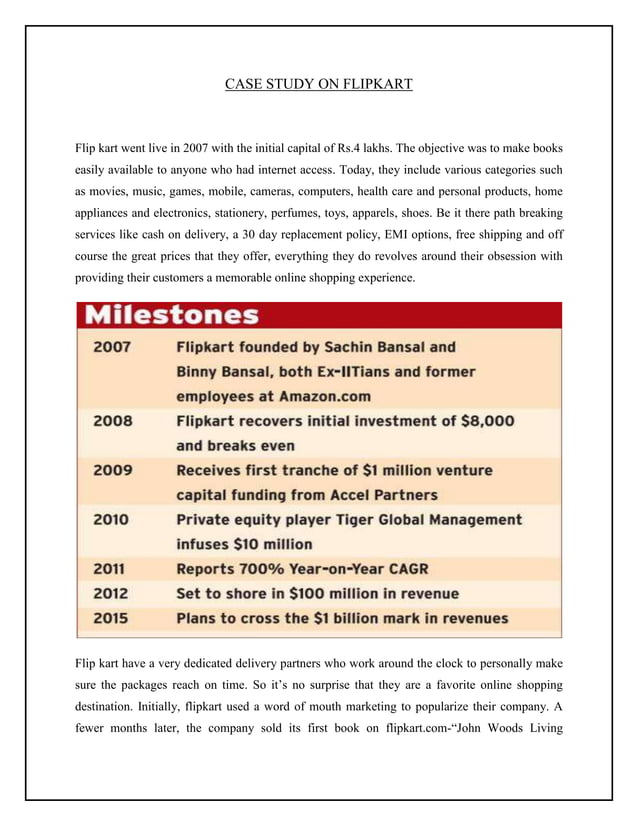 Case study on Flipkart | PDF