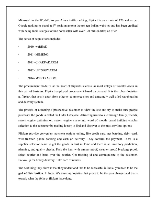 Case study on Flipkart | PDF