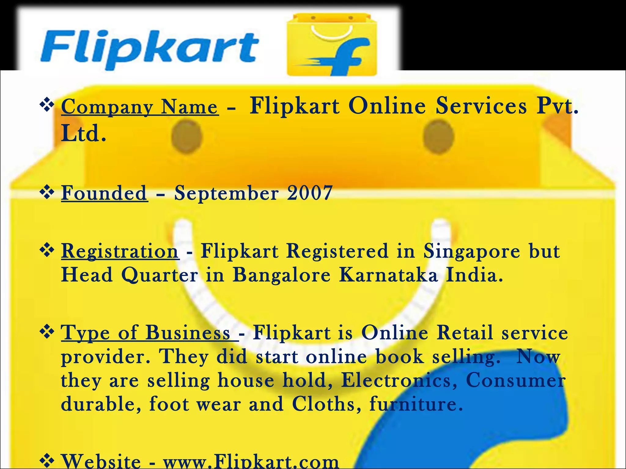 Flipkart company Information | PPT