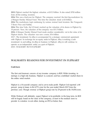 Flipkart history and valuation over the years | DOCX