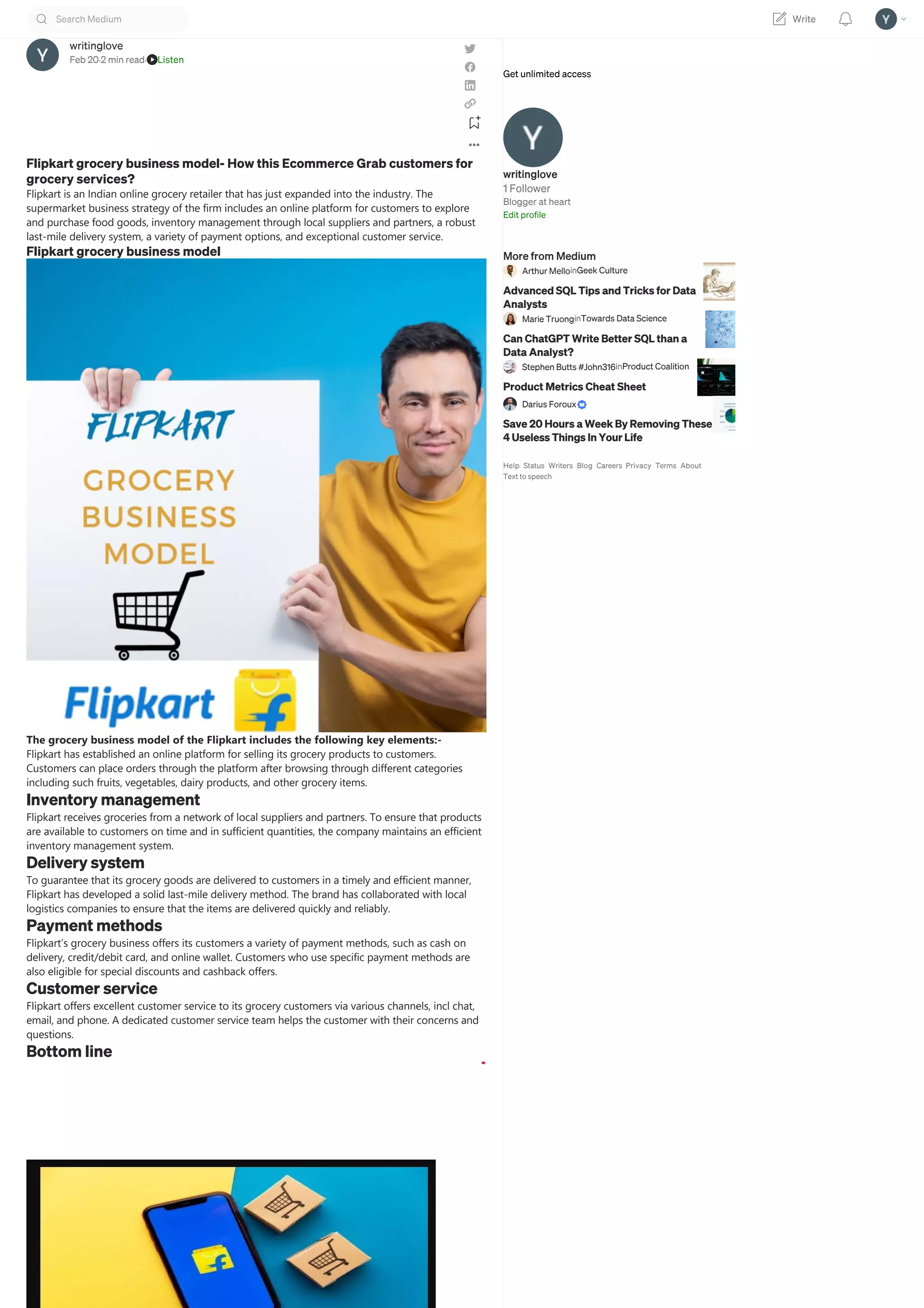 Flipkart Grocery Business model | PDF