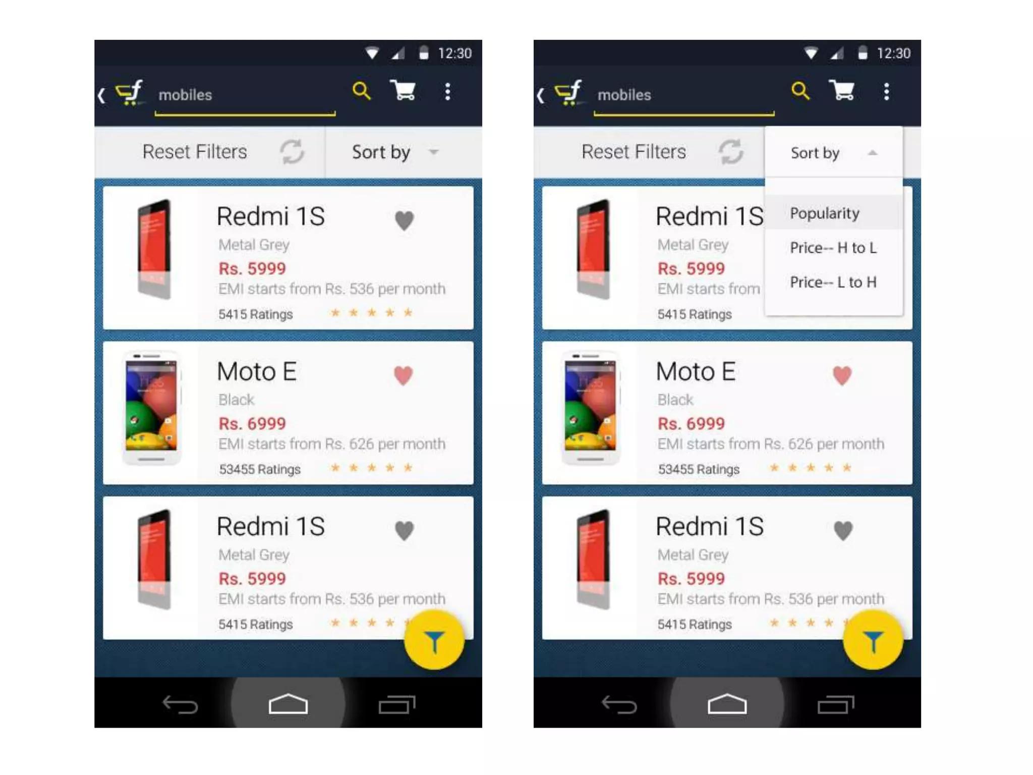 Flipkart on Lollipop - filter concept | PPT