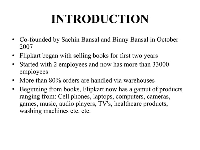 Flipkart presentation | PPTX | Internet | Computing
