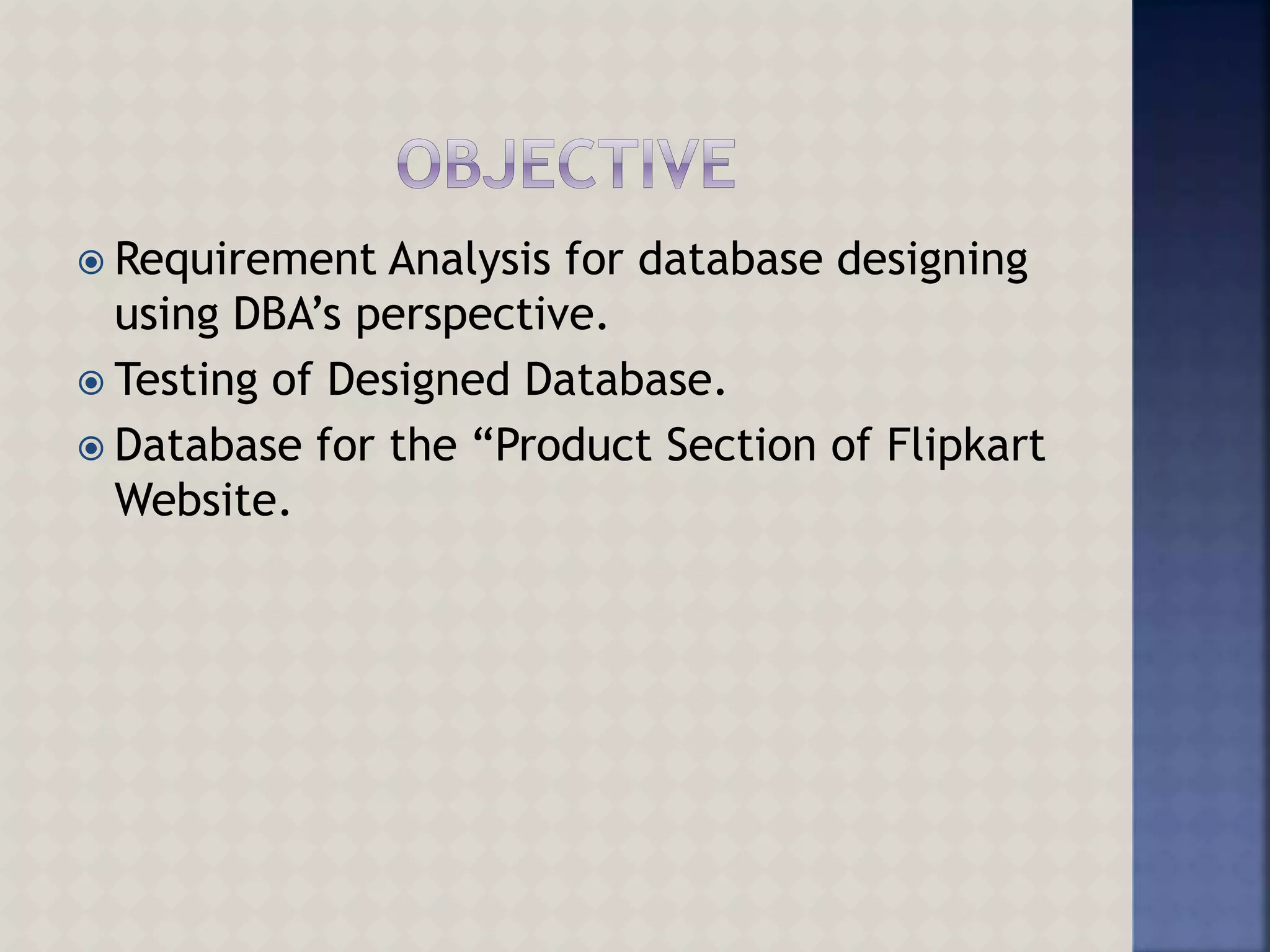 Flipkart product management database model with dba perspective | PPTX