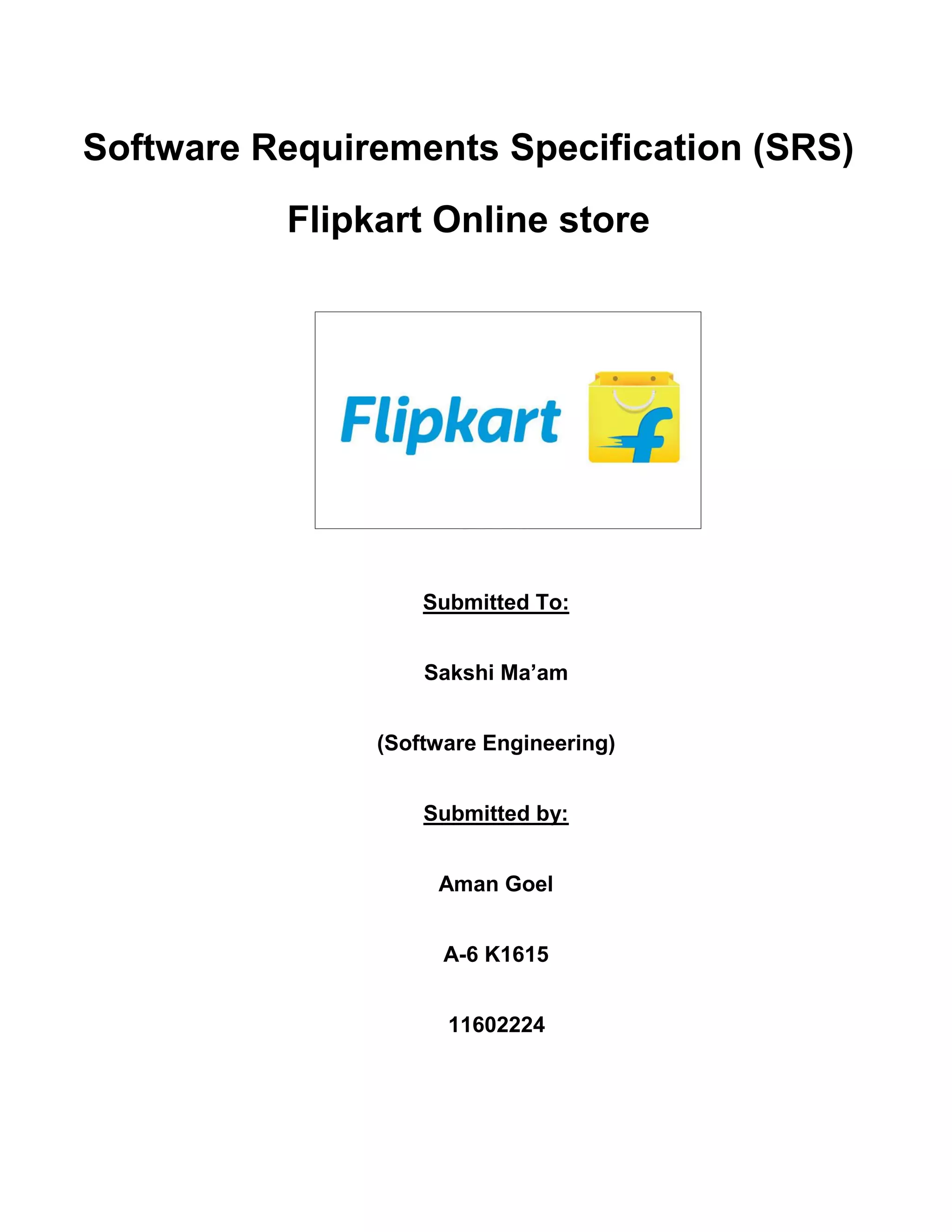 Flipkart Software requirements specification SRS | PDF