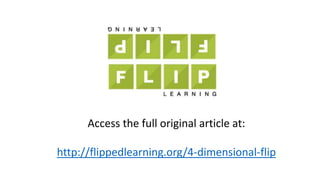 4 Dimensional Flipping: Setting the Stage for 21st Century Skills | PPT ...