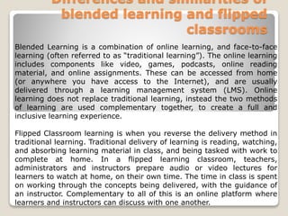 Flipped classroom and blended learning | PPTX