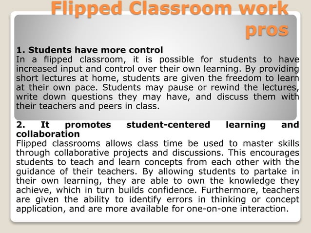 Flipped classroom and blended learning | PPTX | Educational Assessment | Education