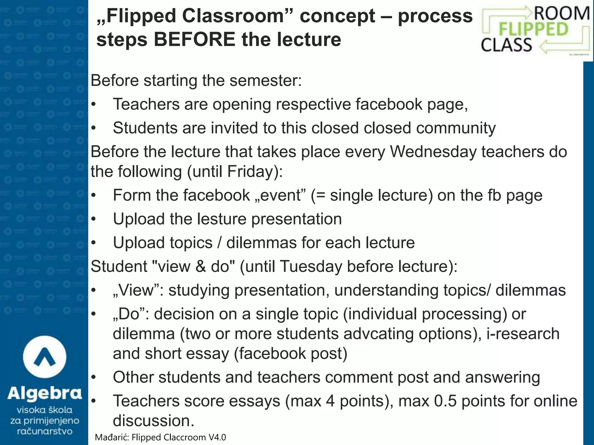 Flipped classroom for "Algebra" High School, Zagreb, Croatia | PPT