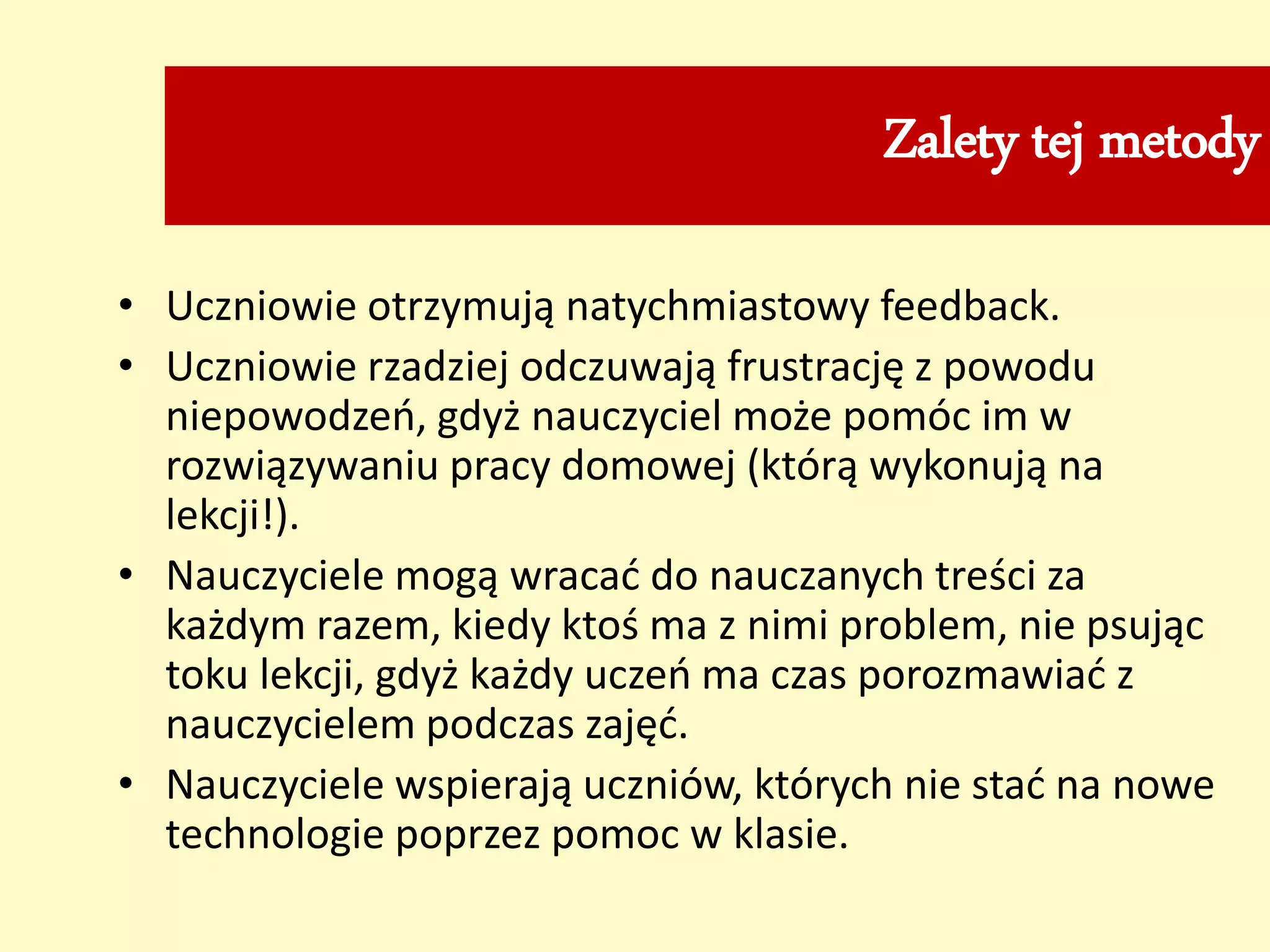 Flipped classroom method - presentation in Polish language | PPTX
