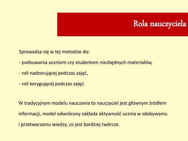 Flipped classroom method - presentation in Polish language | PPTX ...