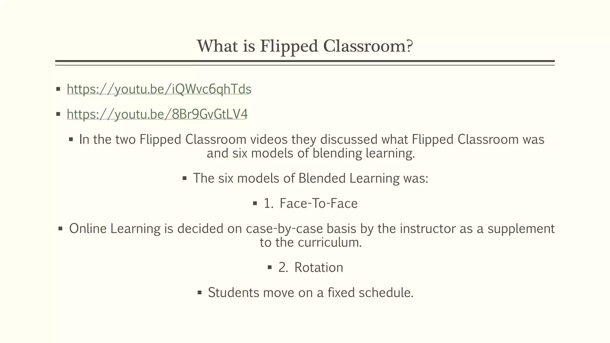 Flipped classrooms | PPT