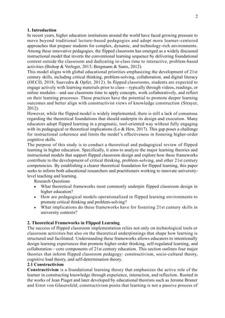 Flipped Learning in Higher Education: A Theoretical and Pedagogical ...