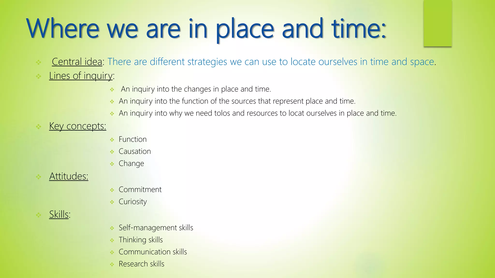 Where we are in place and time | PPTX