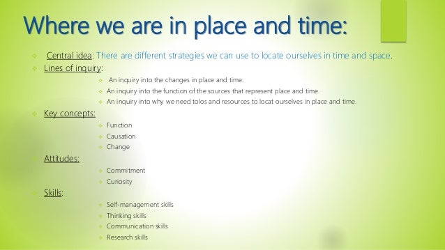 Where we are in place and time