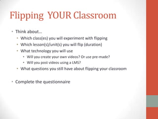 Flipping the classroom pd training presentation | PPTX | Educational ...