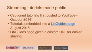 Flipping the classroom for EndNote instruction | PPT