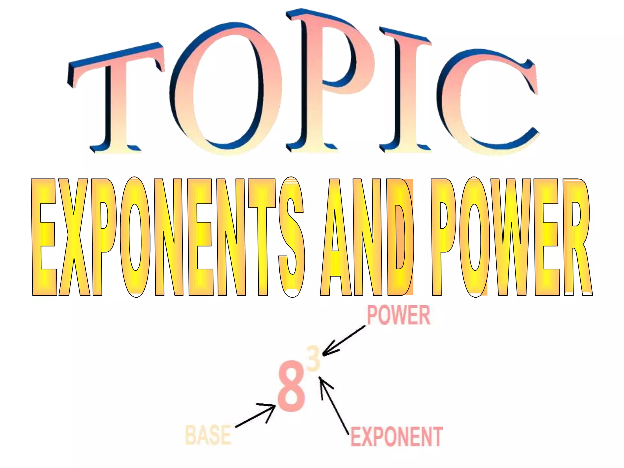 exponents and power | PPT