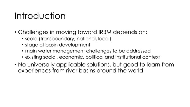SWaRMA_IRBM_Module1_#2, River basin management: approach and challenges ...