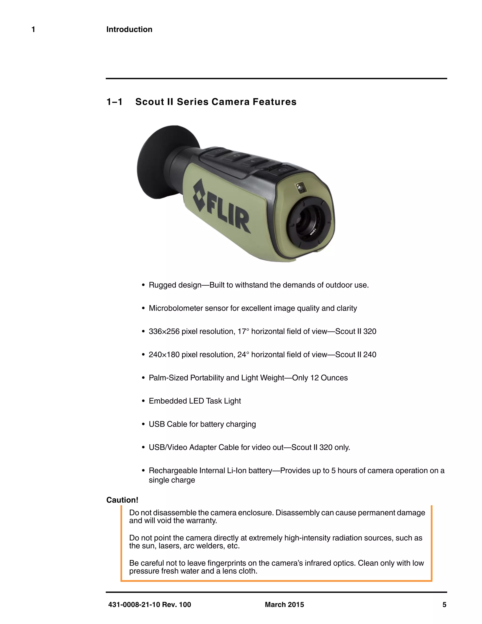 Instruction manual | Flir Scout II Series | Optics Trade | PDF