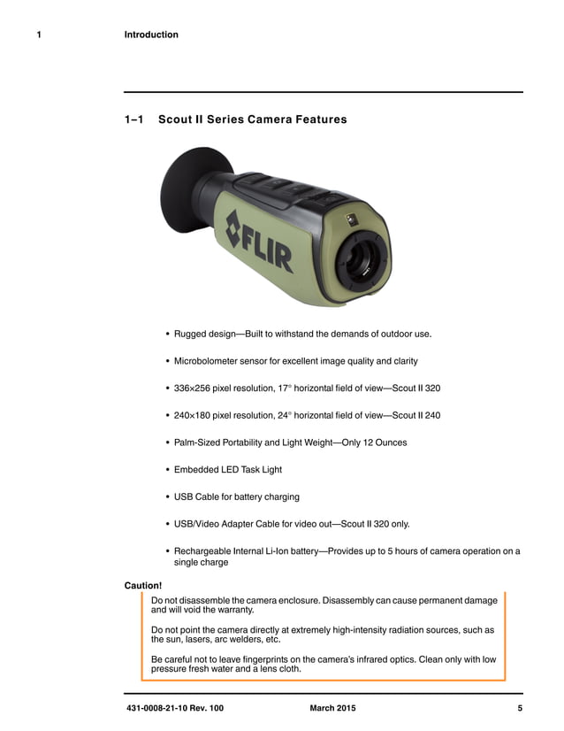 Instruction manual | Flir Scout II Series | Optics Trade | PDF | Cameras and Camcorders ...