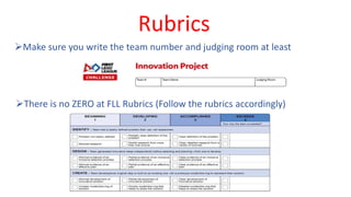 FLL PROJECT JUDGES GUID #DR_AZANKI | PPT