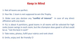 FLL PROJECT JUDGES GUID #DR_AZANKI | PPT