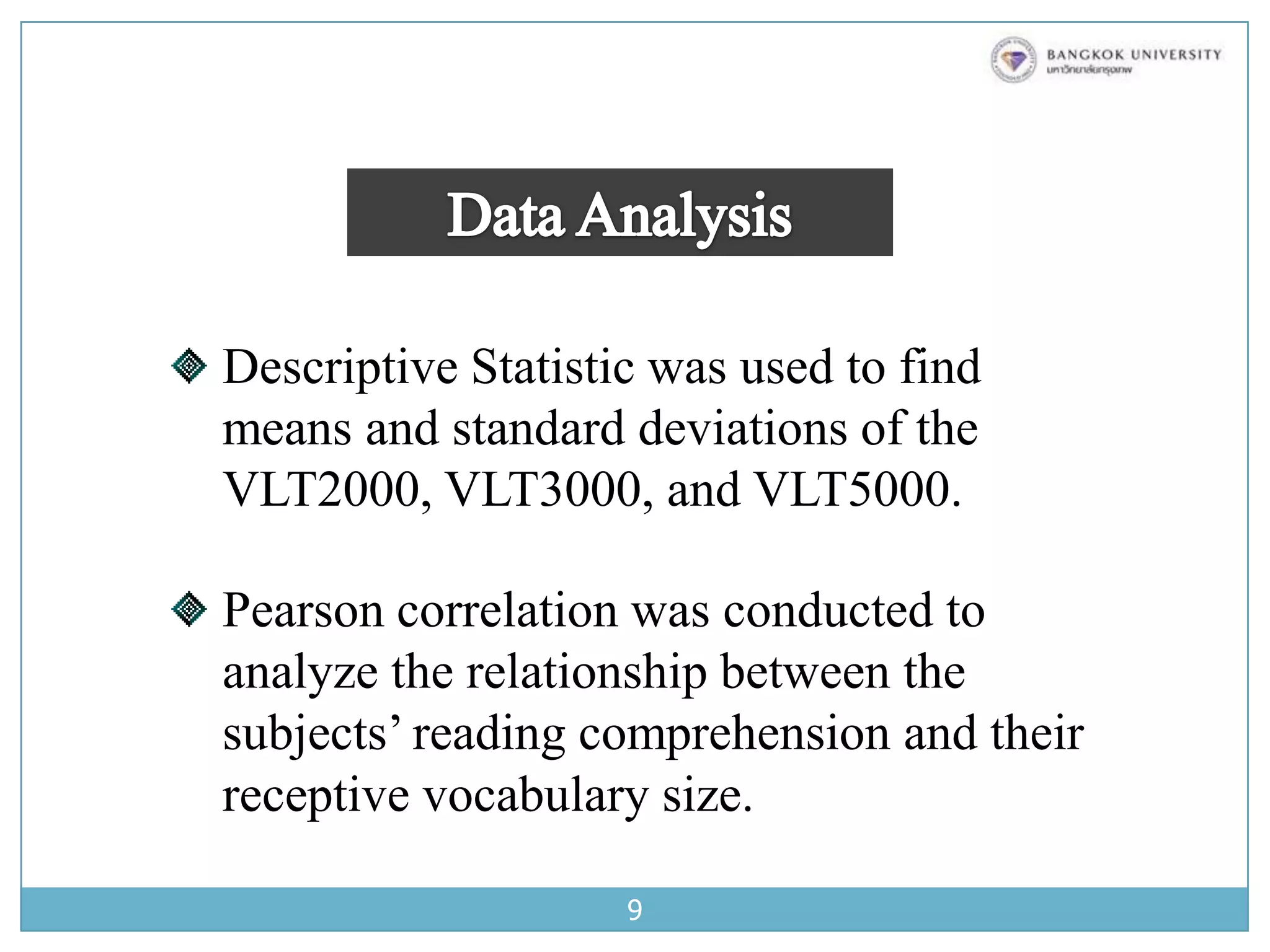 Relationship between Vocabulary Size and Reading Comprehension | PPTX