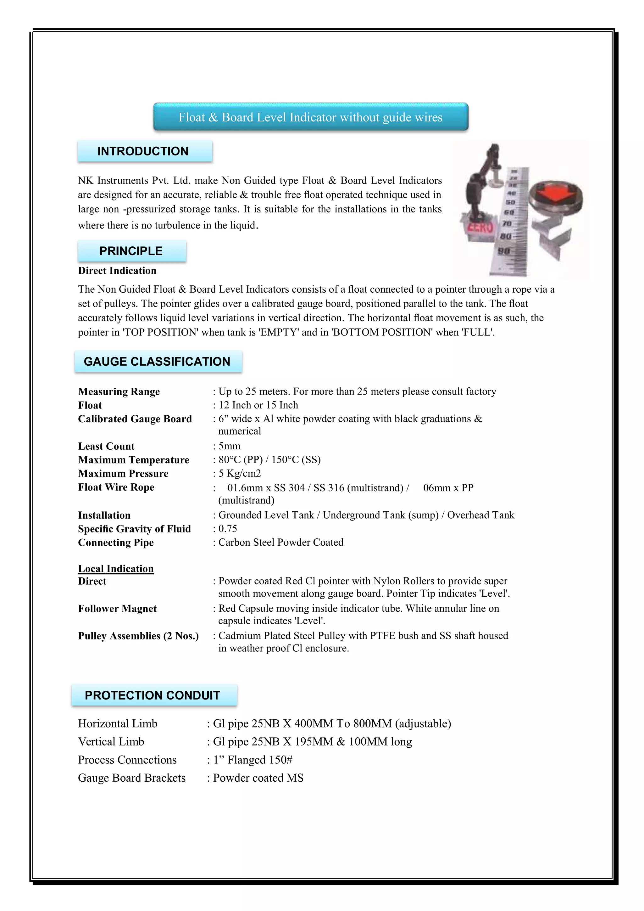 Float & Board Level Gauge without Guide Wires | PDF