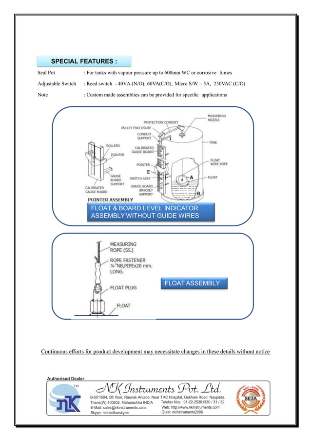 Float & Board Level Gauge without Guide Wires | PDF