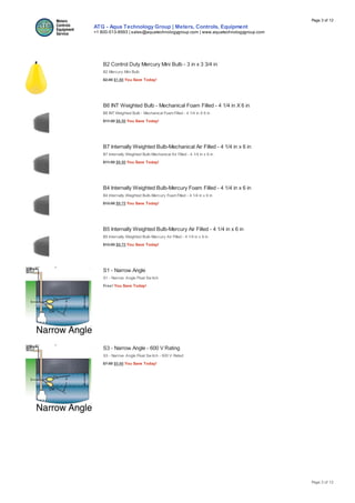 ATG - Aqua Technology Group Conery Float Switch Catalog | PDF
