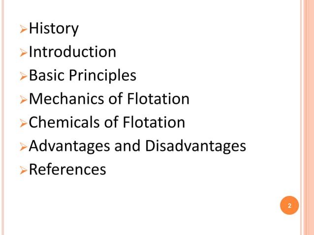Floatation | PPTX | Chemistry | Science
