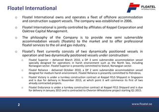 Floatel International February 2013 presentation | PDF
